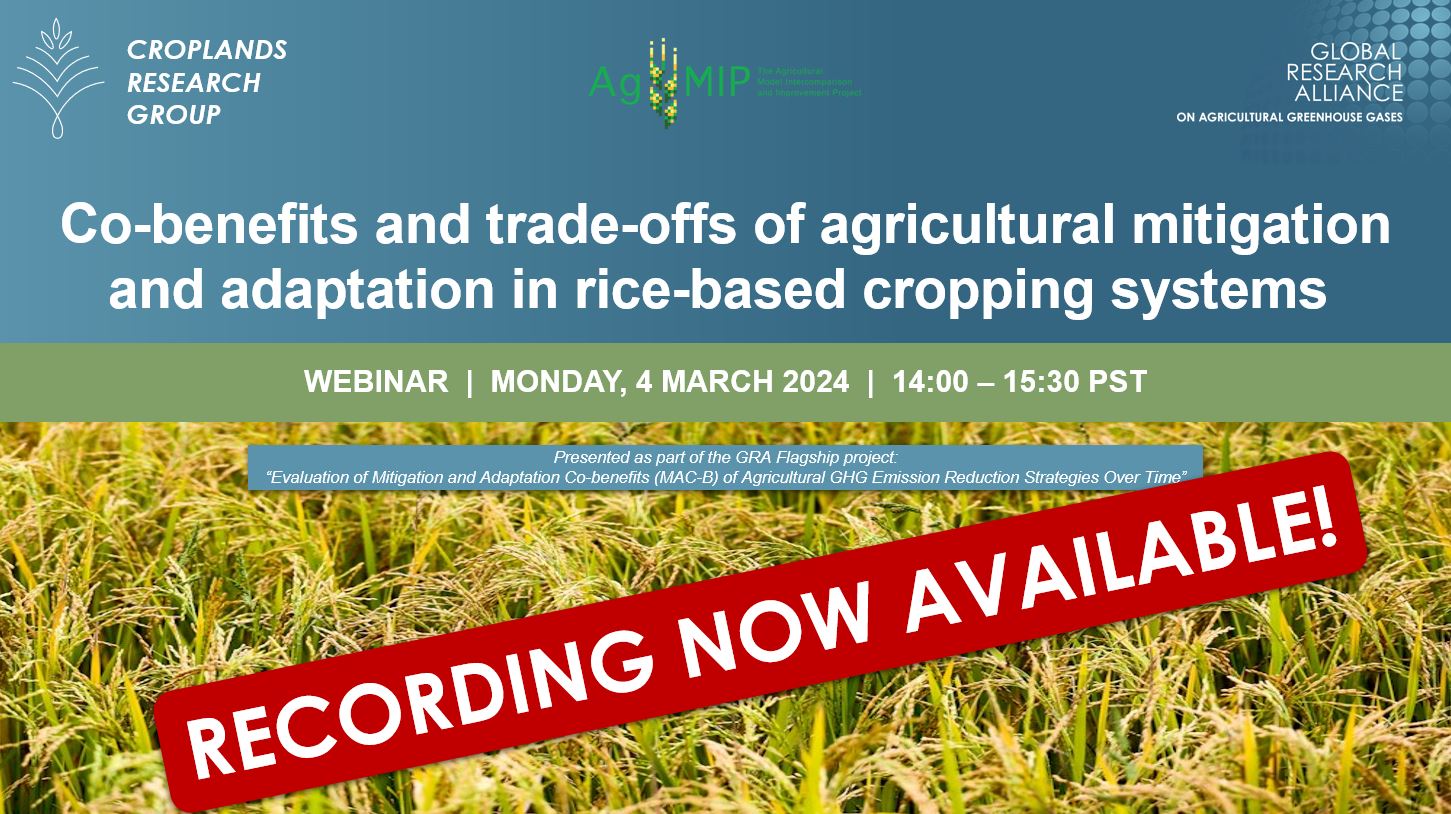 Croplands Research Group & AGMIP Webinar | Global Research Alliance